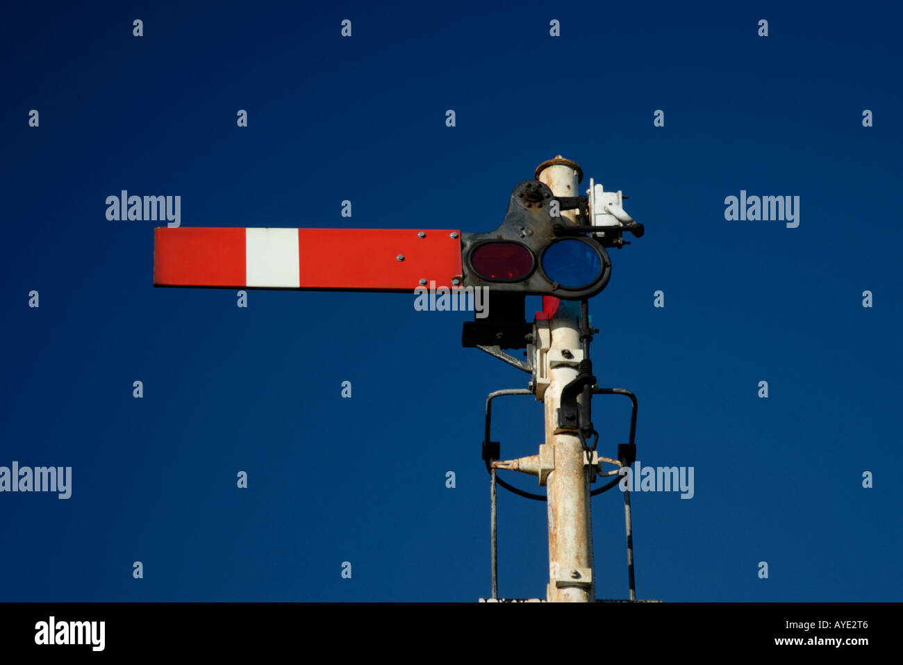 Railway track signal Norfolk UK Stock Photo - Alamy