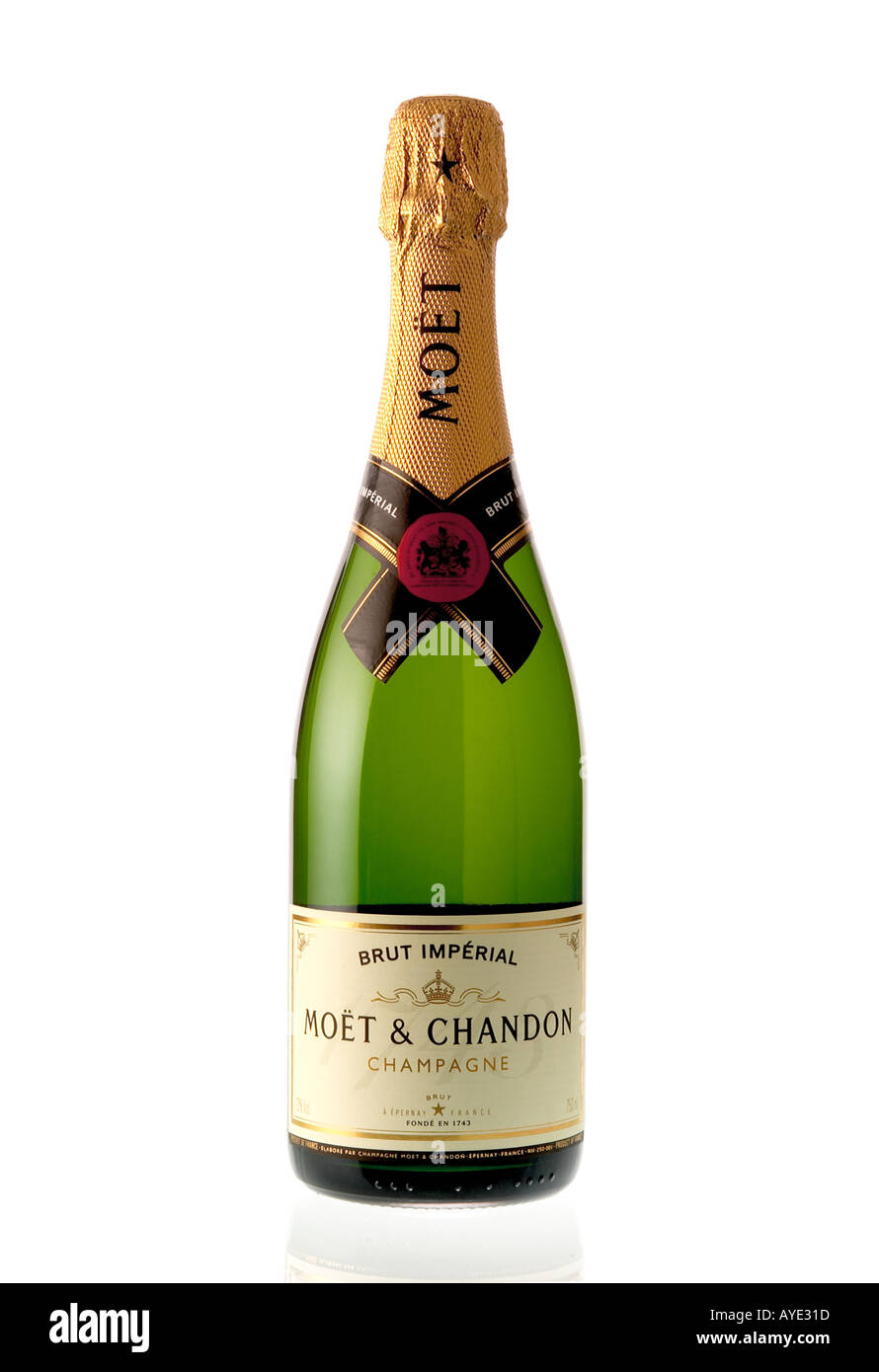 Moet and Chandon Champagne bottle on white background Stock Photo - Alamy