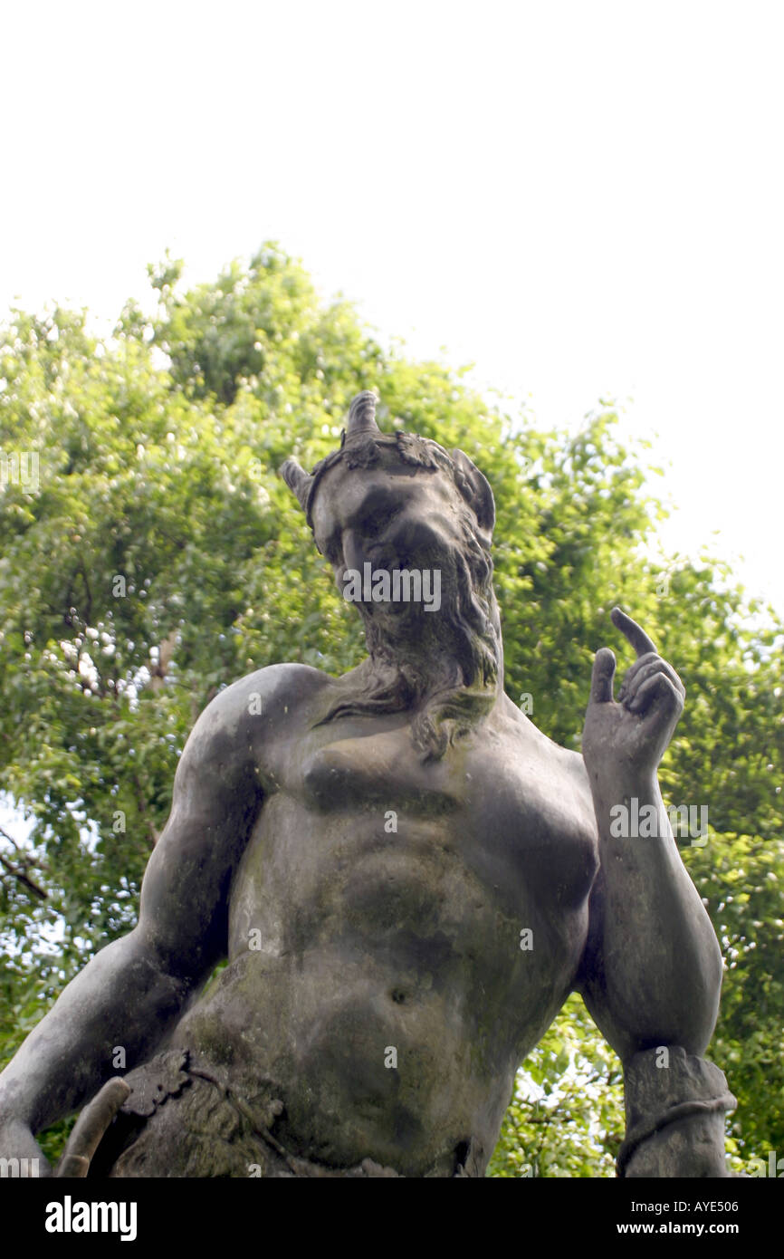 Newstead Abbey Nottingham former home of poet Lord Byron garden statue ...