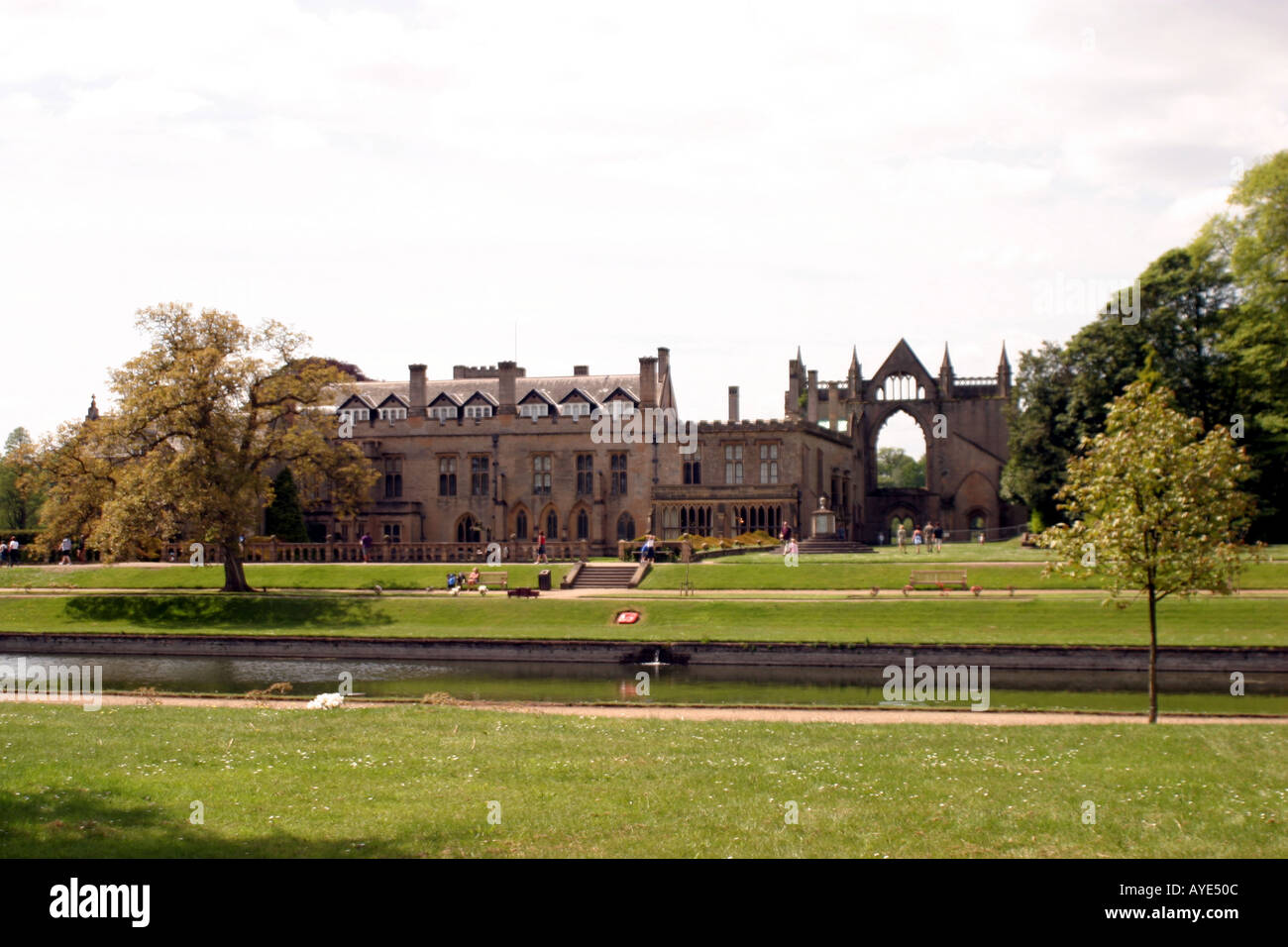 Newstead Abbey Nottingham former home of poet Lord Byron garden east ...