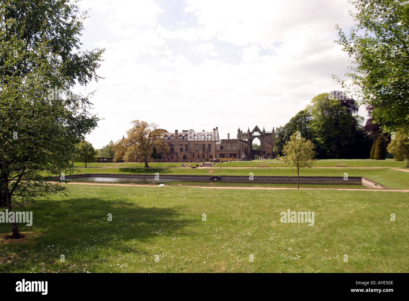 Newstead Abbey Nottingham former home of poet Lord Byron garden east ...