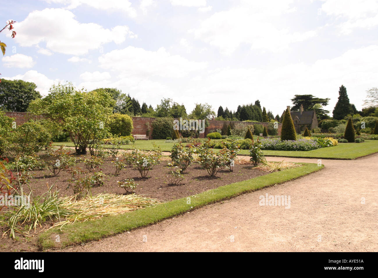 Newstead Abbey Nottingham former home of poet Lord Byron rose garden ...