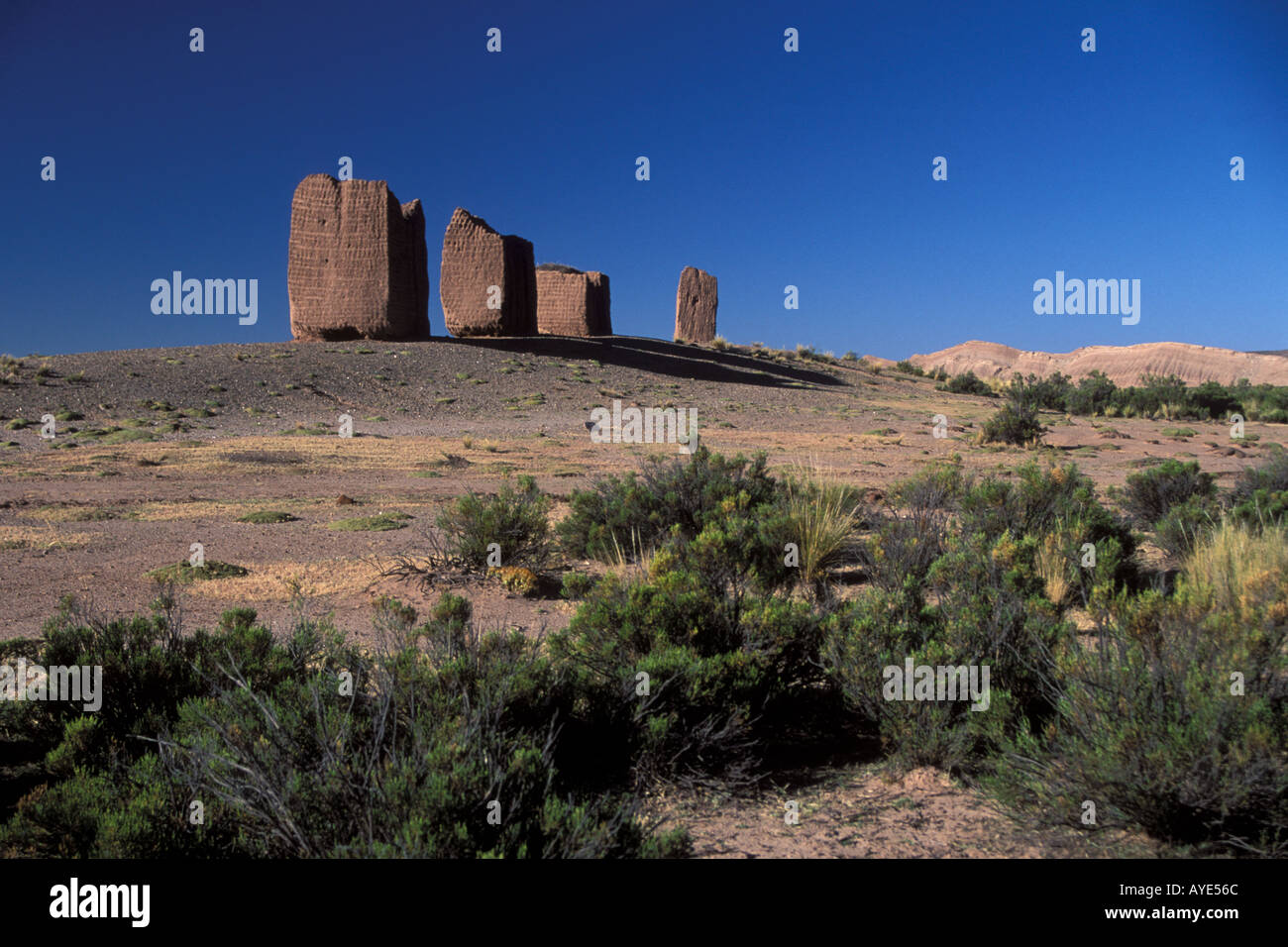 Chulpa historic burial towers Altiplano Department Oruro Bolivia Stock ...