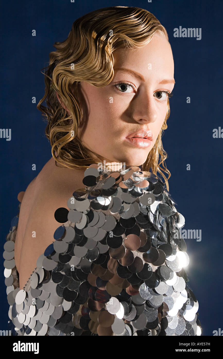 Silver sequin dress hi-res stock photography and images - Alamy
