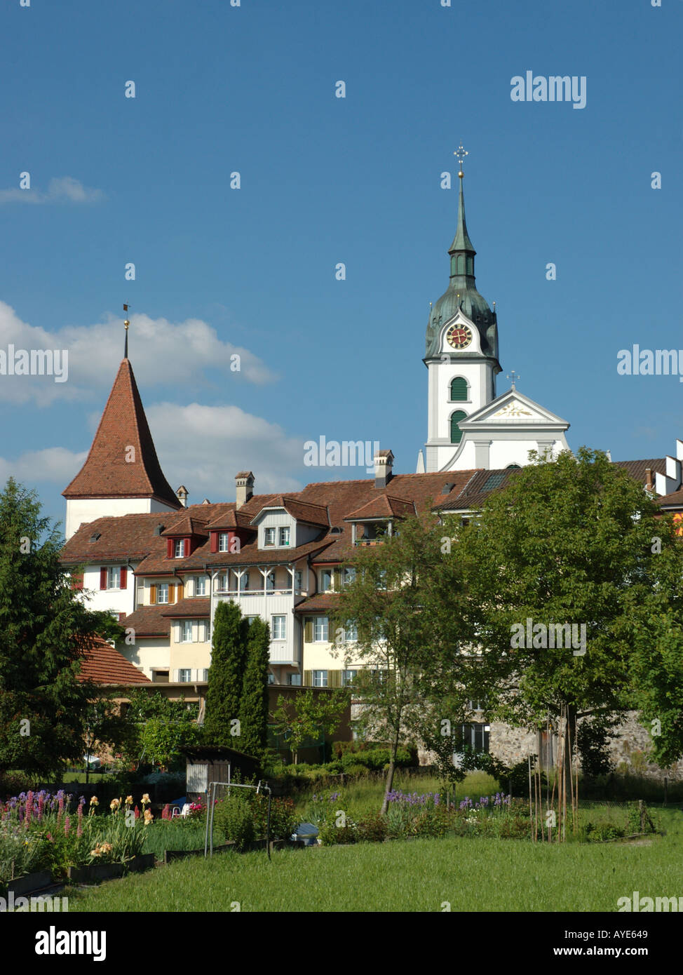 City of Sempach with church Stock Photo - Alamy