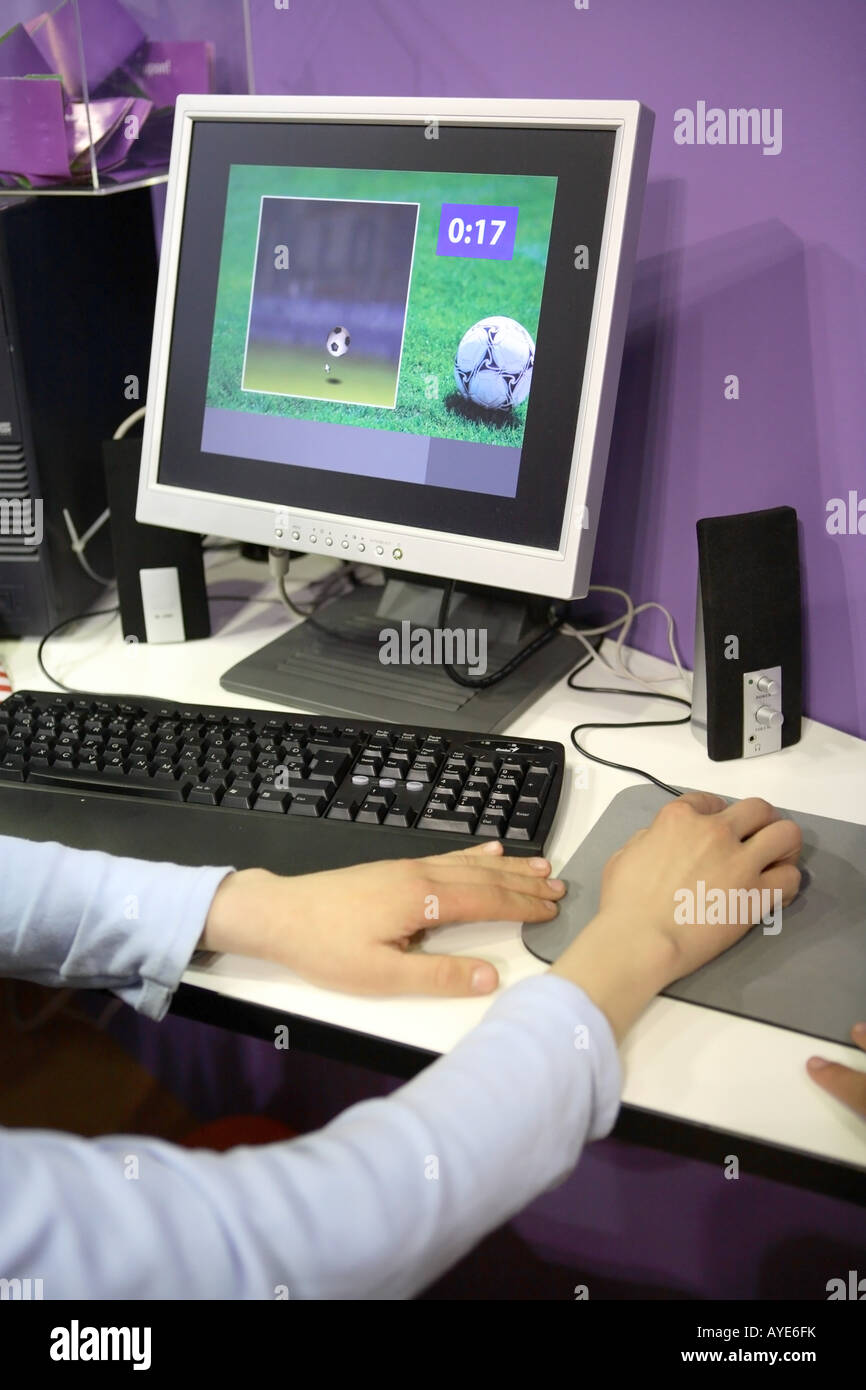 Child play on computer Stock Photo - Alamy