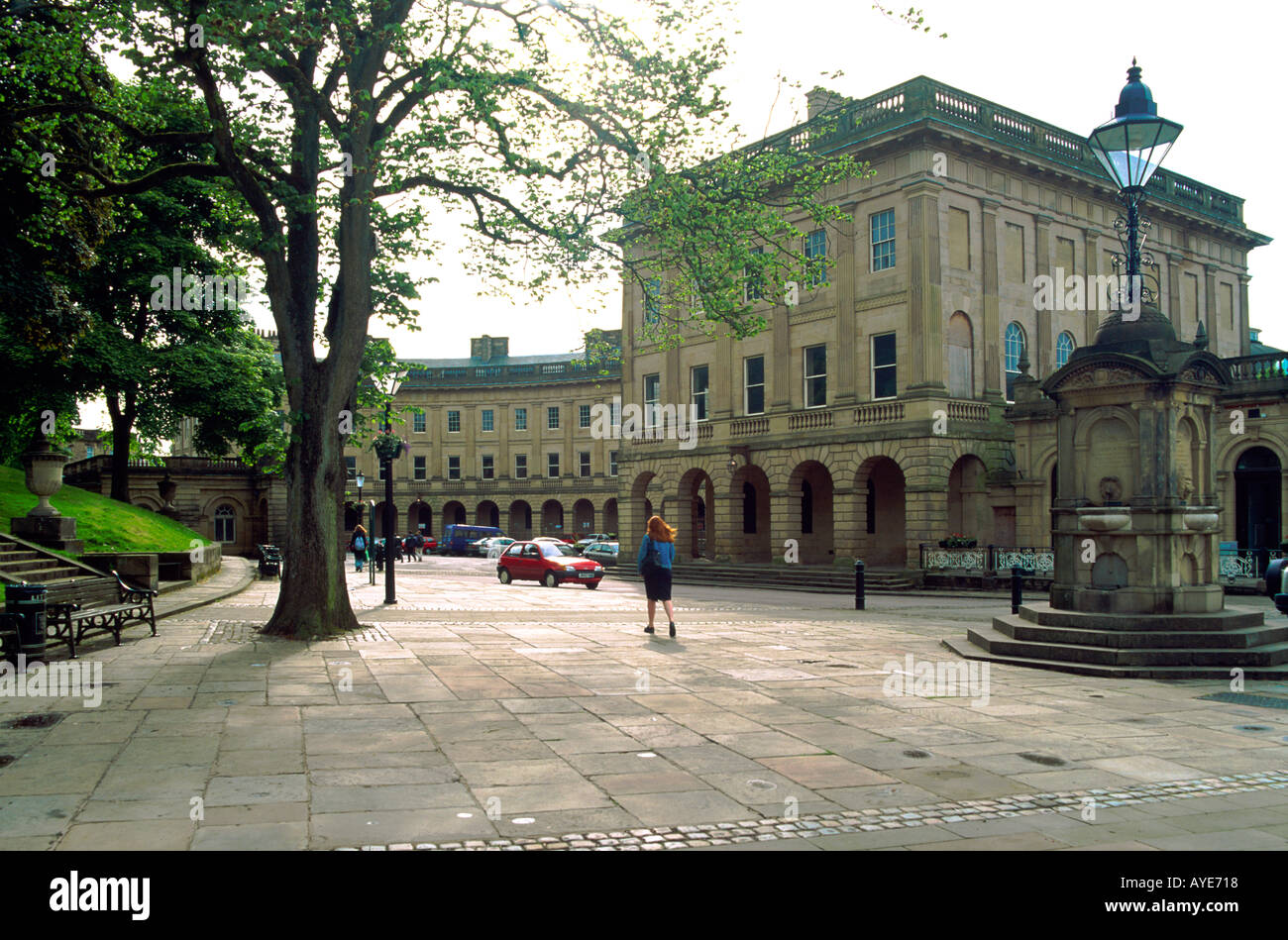 The spa town of Buxton in Derbyshire, England. The Crescent built in ...