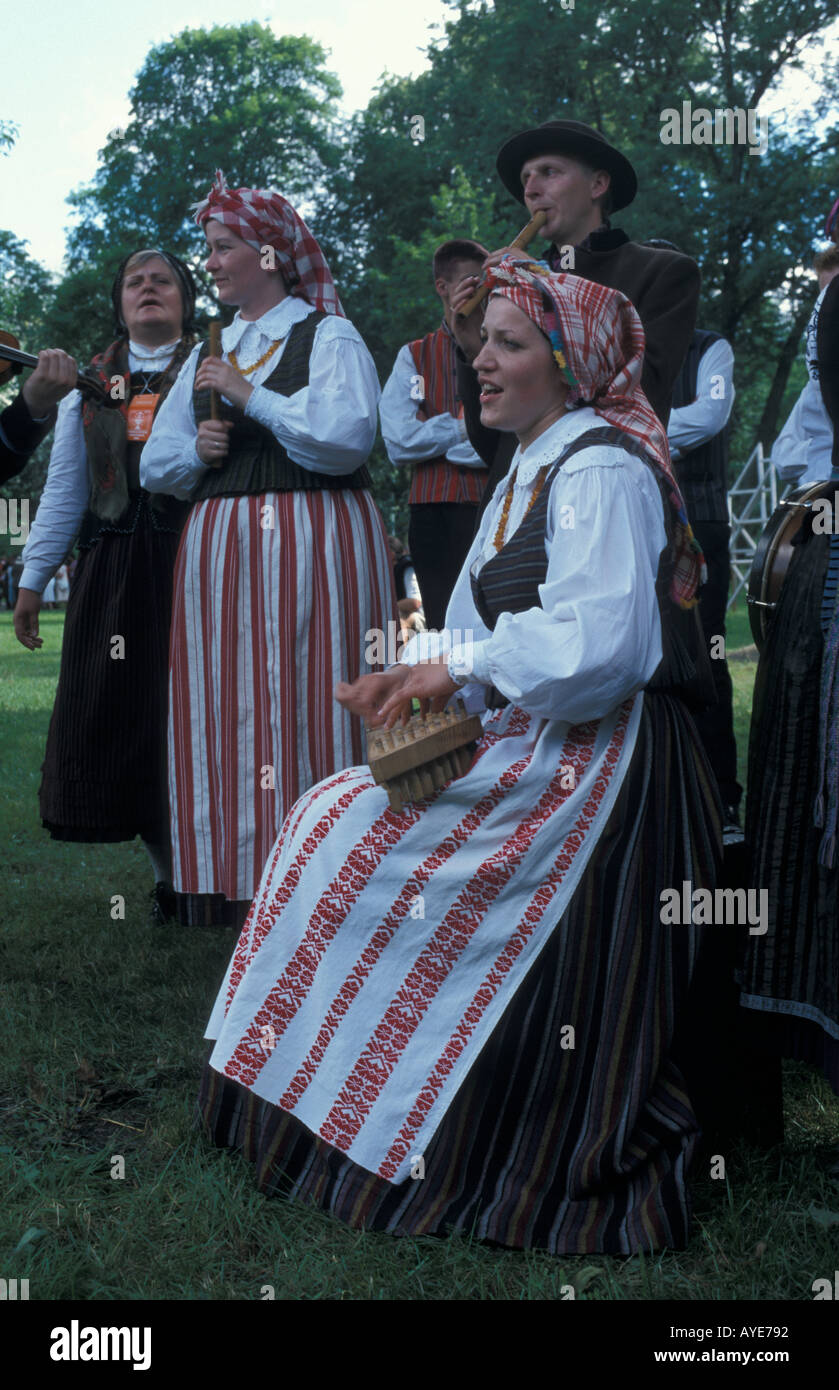 Lithuania Vilnius singers dressed in traditional folk costume during ...