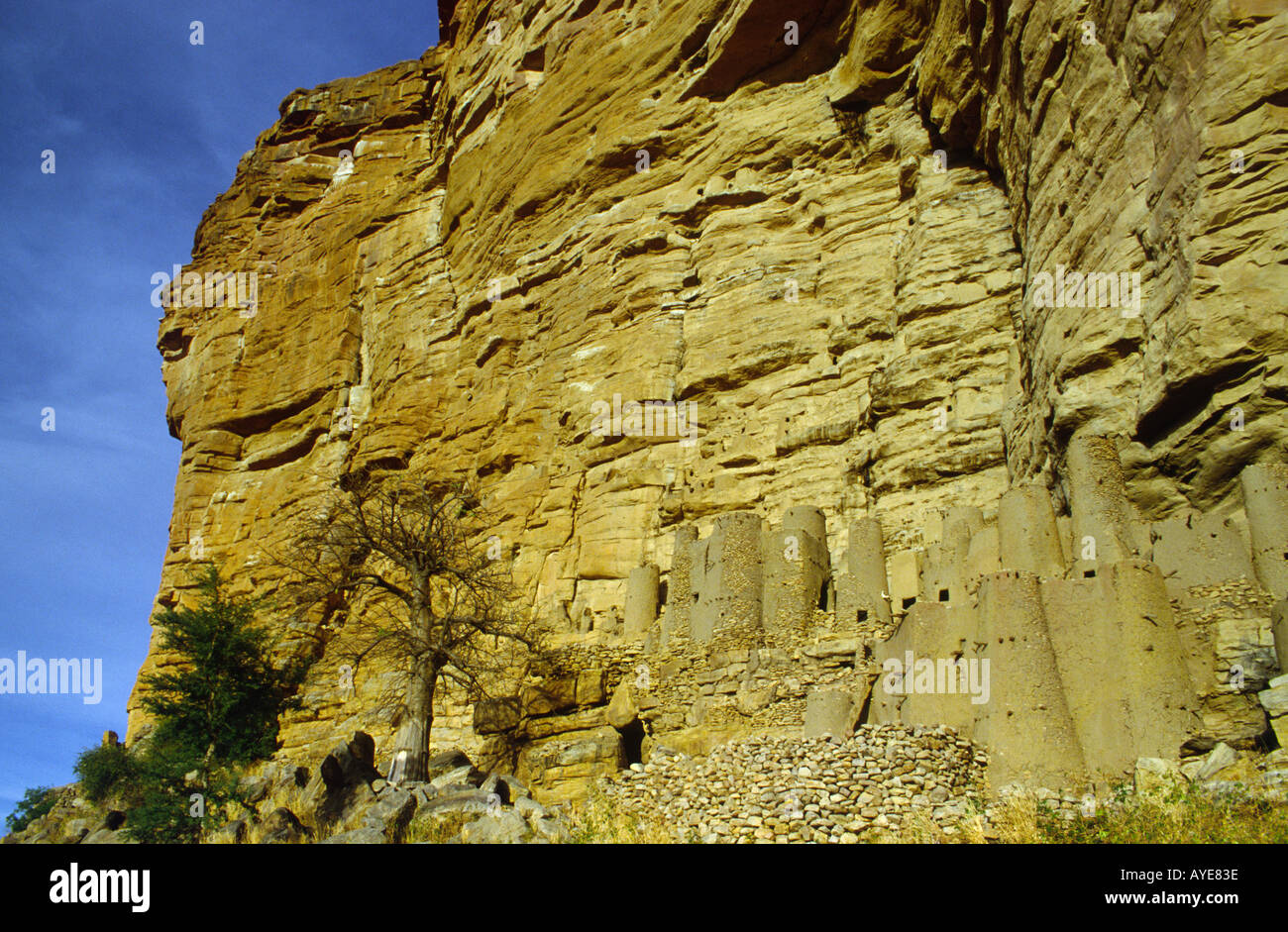 Dogon mud village on the bandiagara escarpment Dogon Country Mali West ...