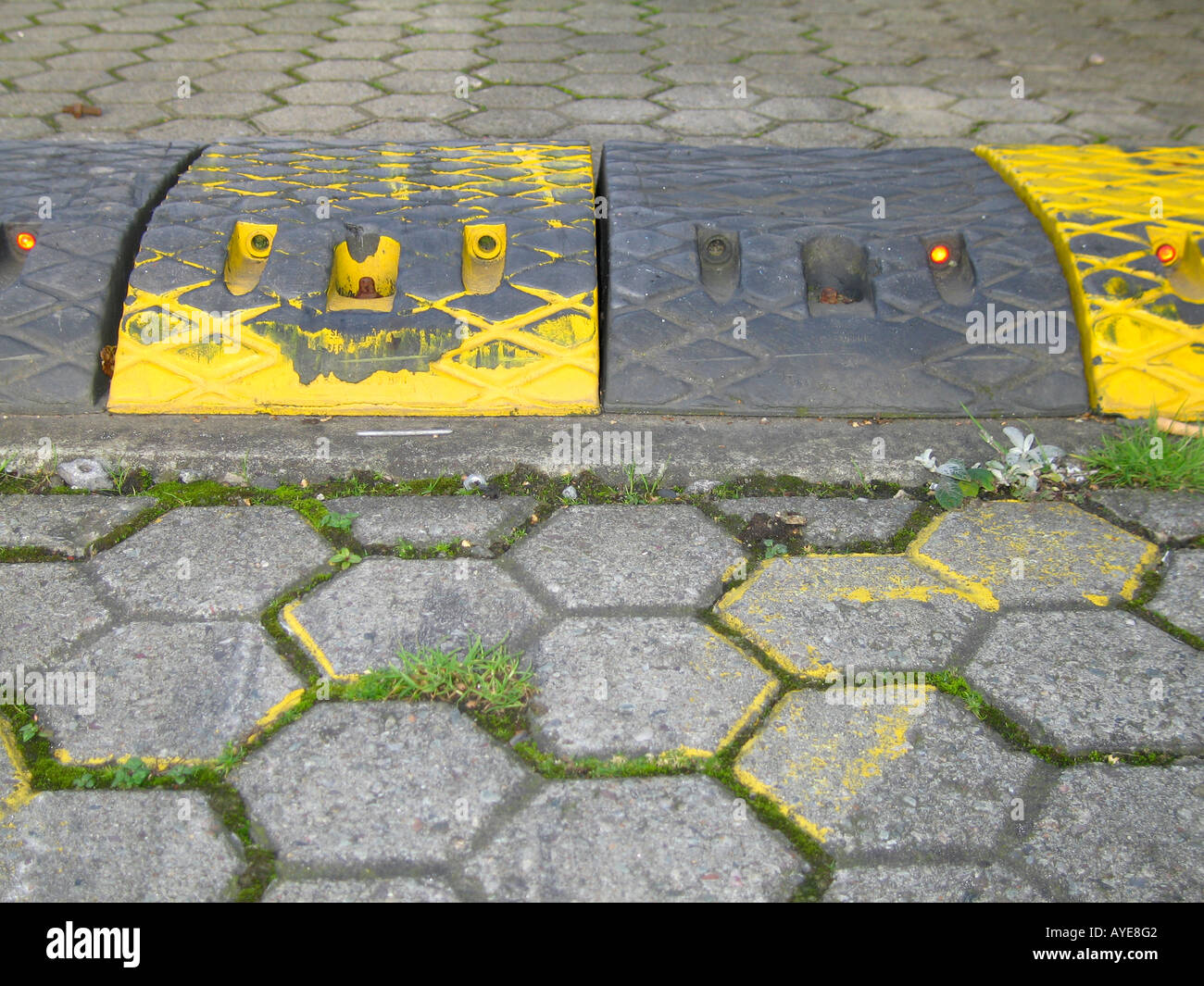 Speed bump close up Stock Photo - Alamy