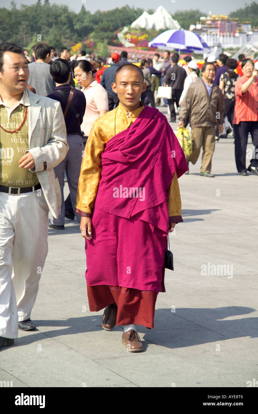 monk walking in Tiananmen Square Stock Photo - Alamy