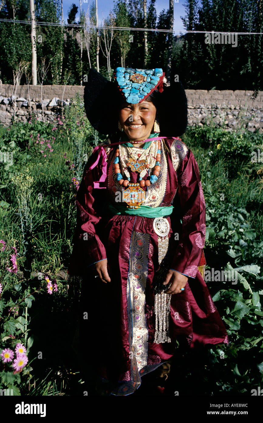 North India Jammu and Kashmir Local Caption Ladakh Leh Woman in ...