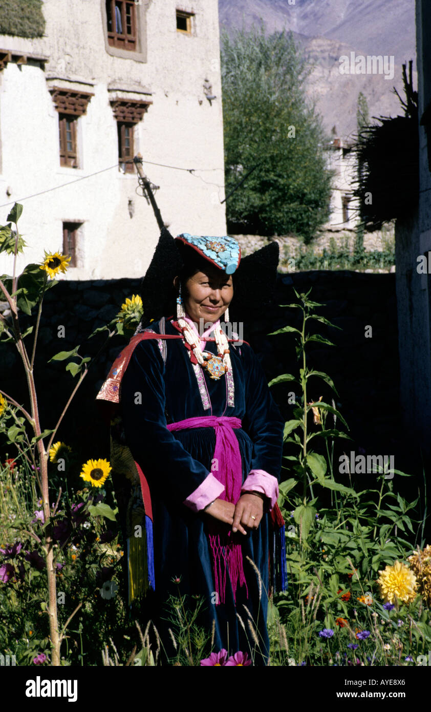 North India Jammu and Kashmir Local Caption Ladakh Leh Woman in ...