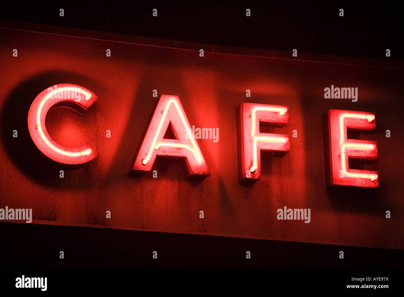 Neon sign for a cafe Stock Photo - Alamy