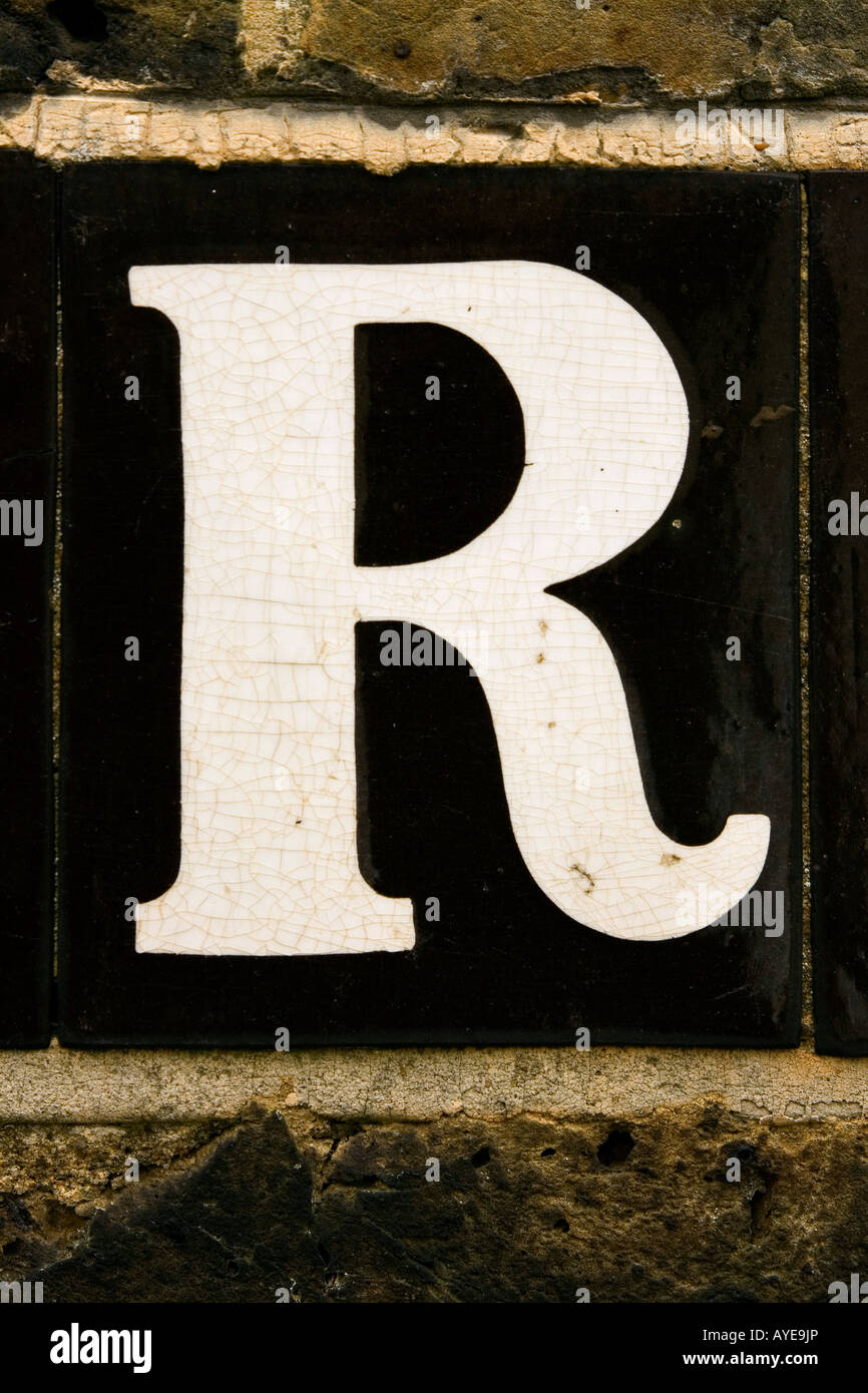 The letter R from street sign London England UK Stock Photo - Alamy