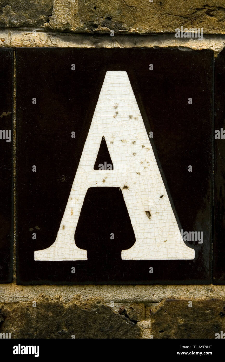 The letter A from street sign London England UK Stock Photo - Alamy