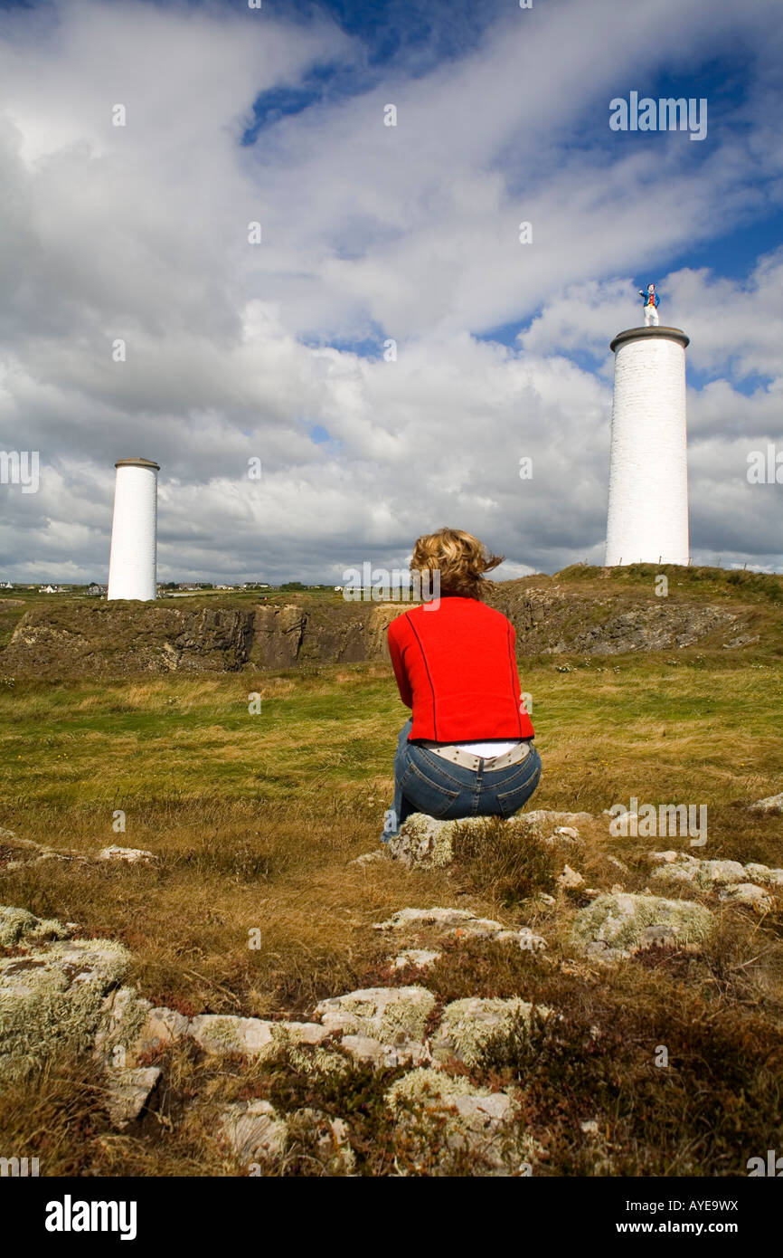 Metal Man Beacons Tramore County Waterford Ireland Stock Photo - Alamy