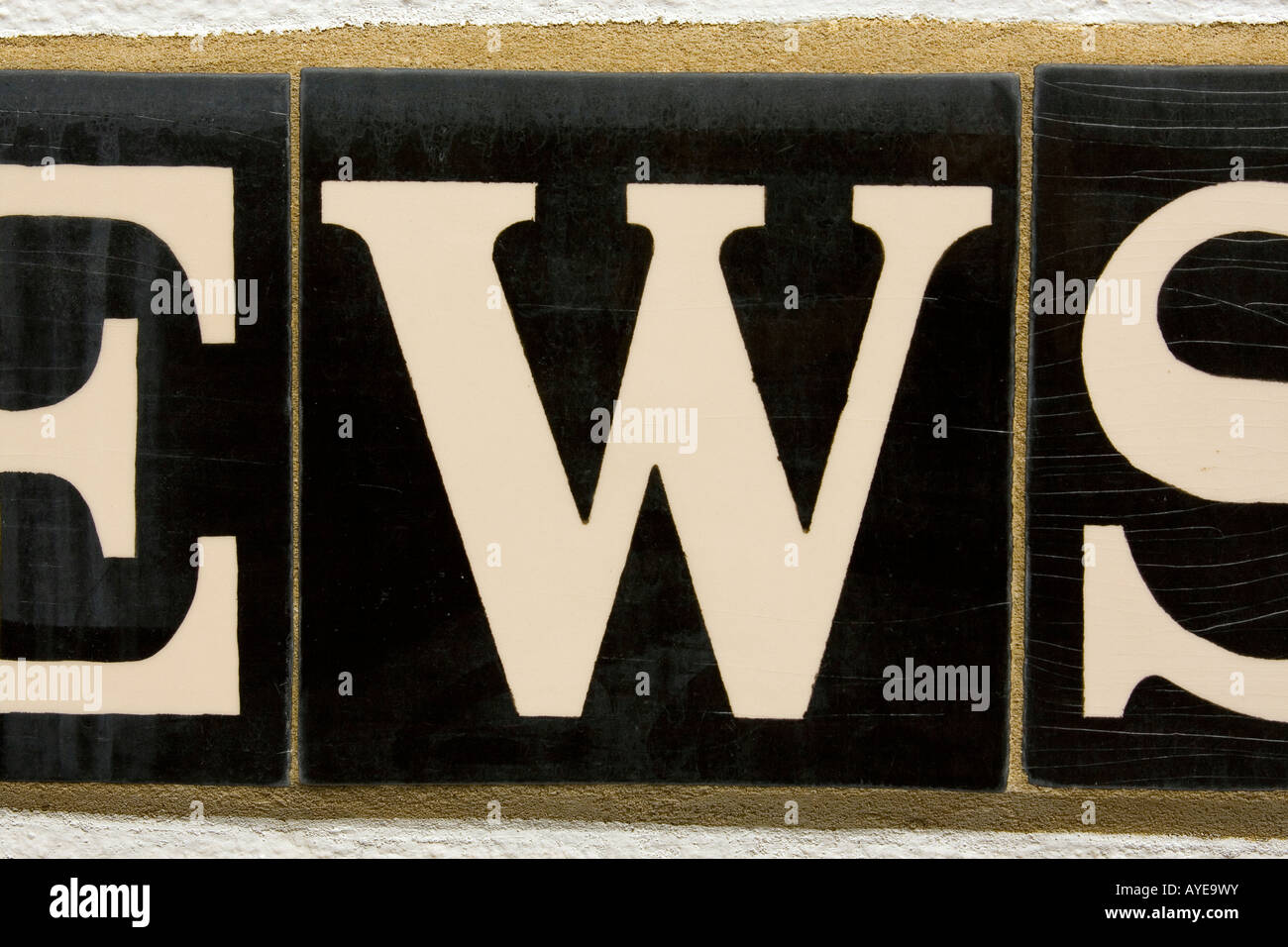 The letter W from street sign London England UK Stock Photo - Alamy