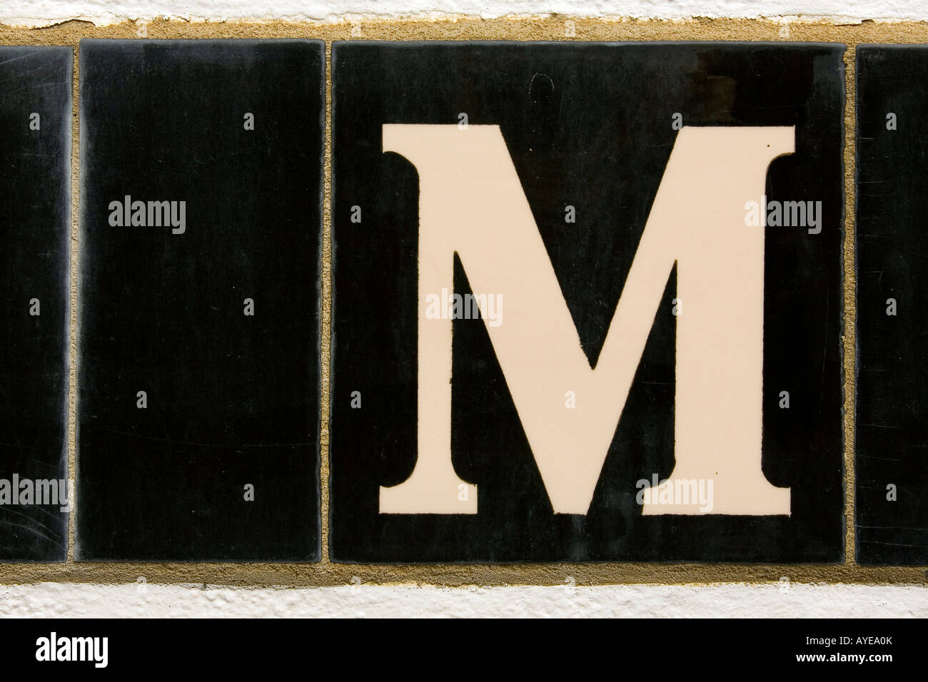 The letter M from street sign London England UK Stock Photo - Alamy