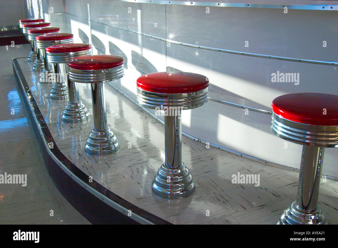 diner stool counter chairs Stock Photo - Alamy