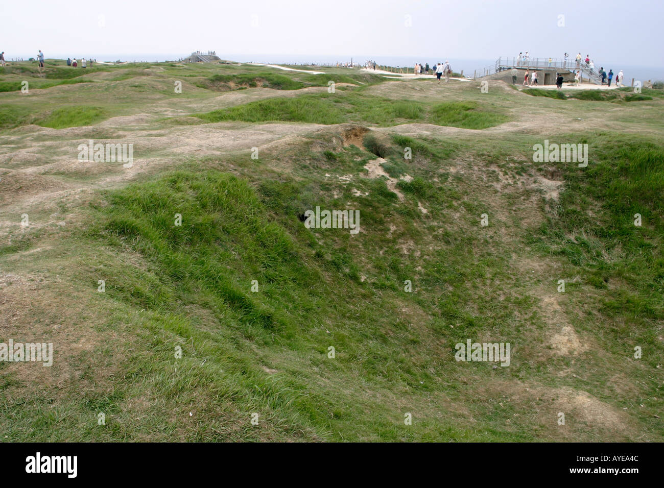Craters at the Pointe du Hoc caused by American missiles and bombs ...
