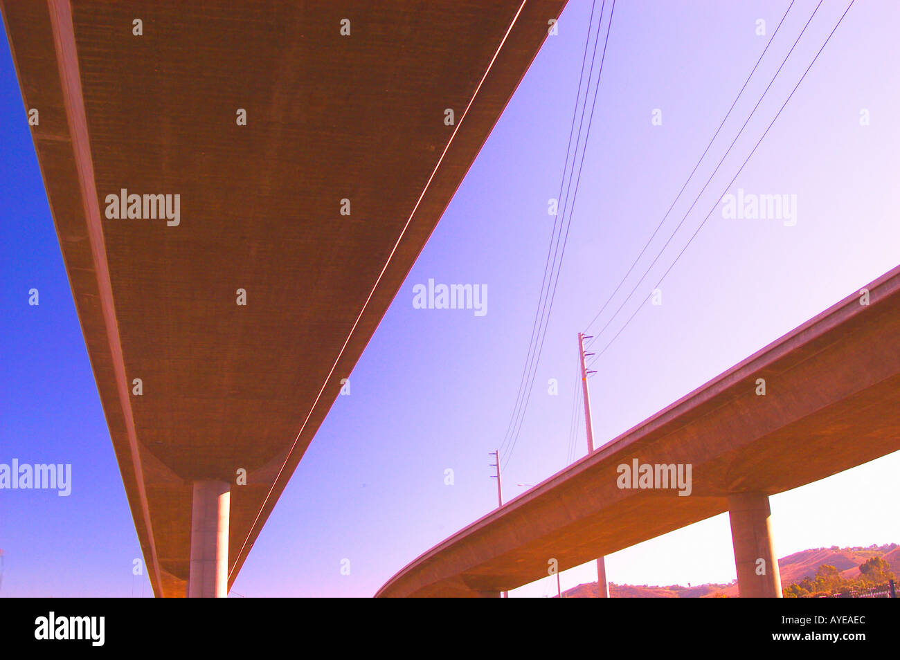 freeway overpass in the sky Los Angeles Ca Stock Photo - Alamy