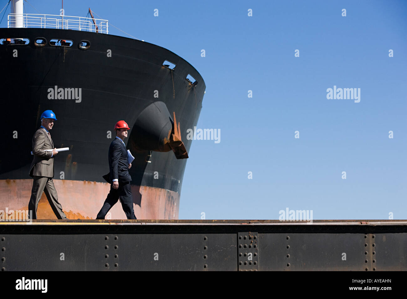 Engineers on ship Stock Photo - Alamy