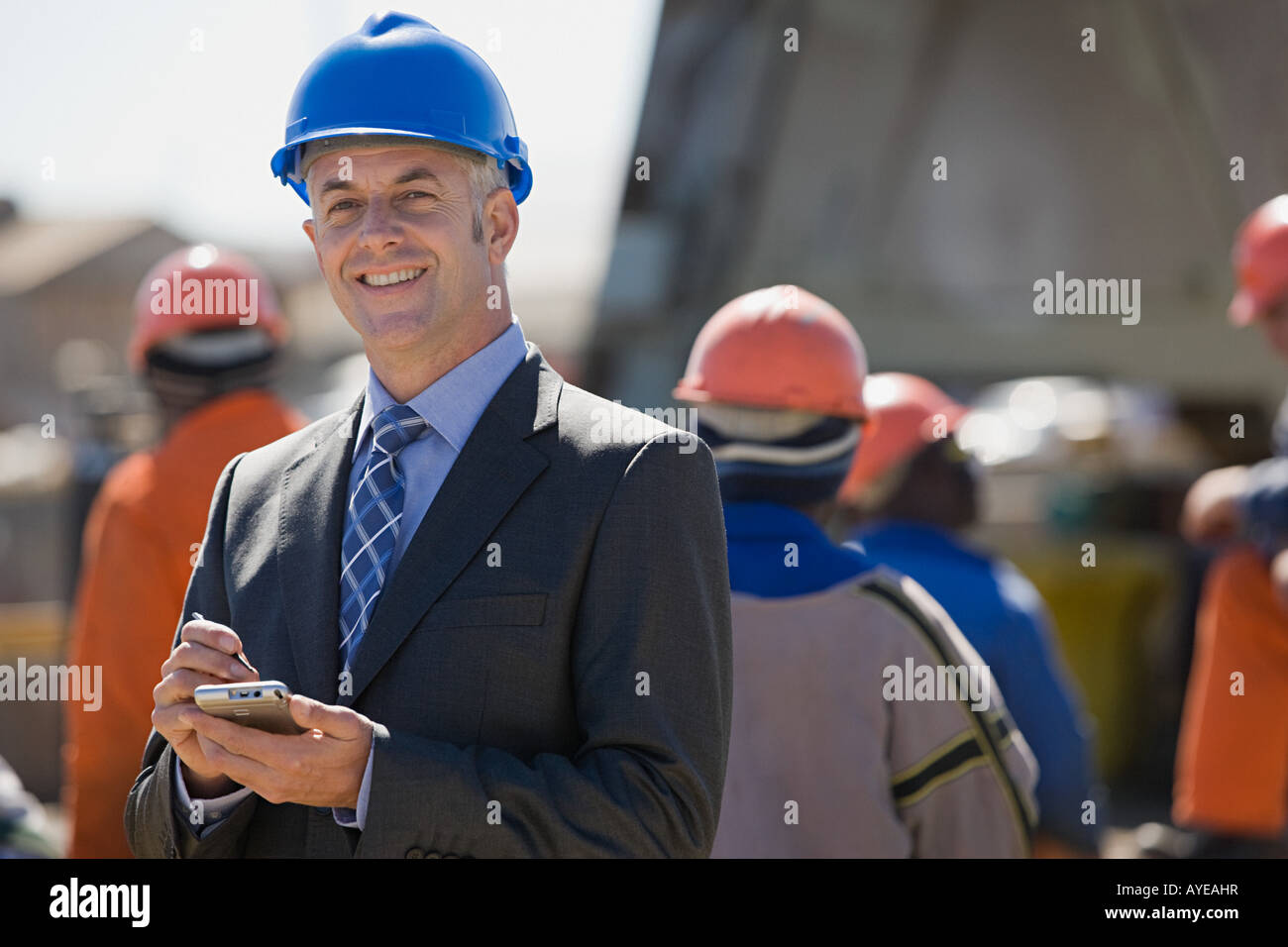 Engineer at harbour Stock Photo - Alamy
