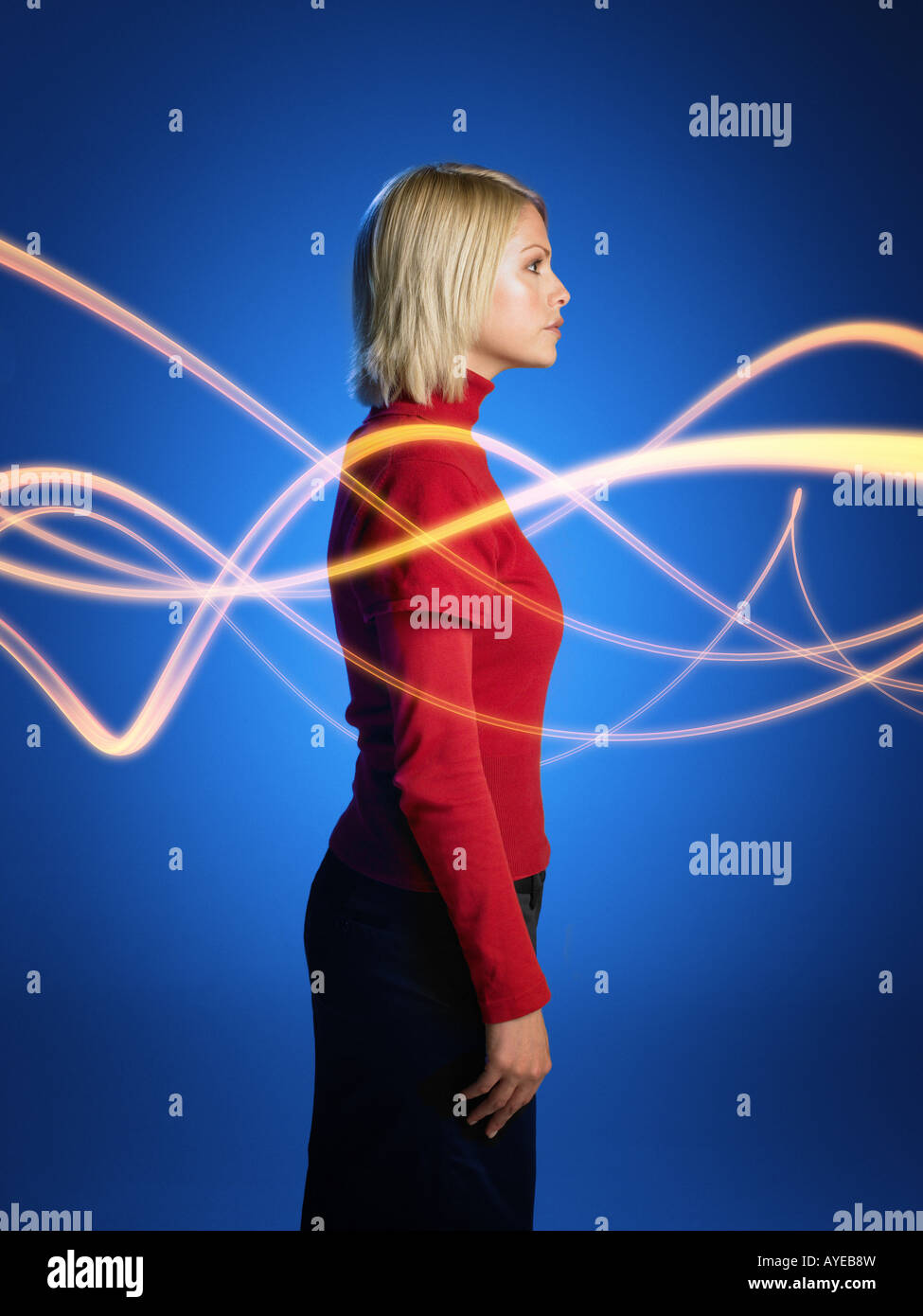 Woman and light Stock Photo - Alamy