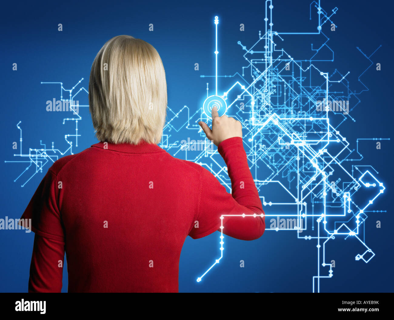 Woman touching pattern Stock Photo - Alamy