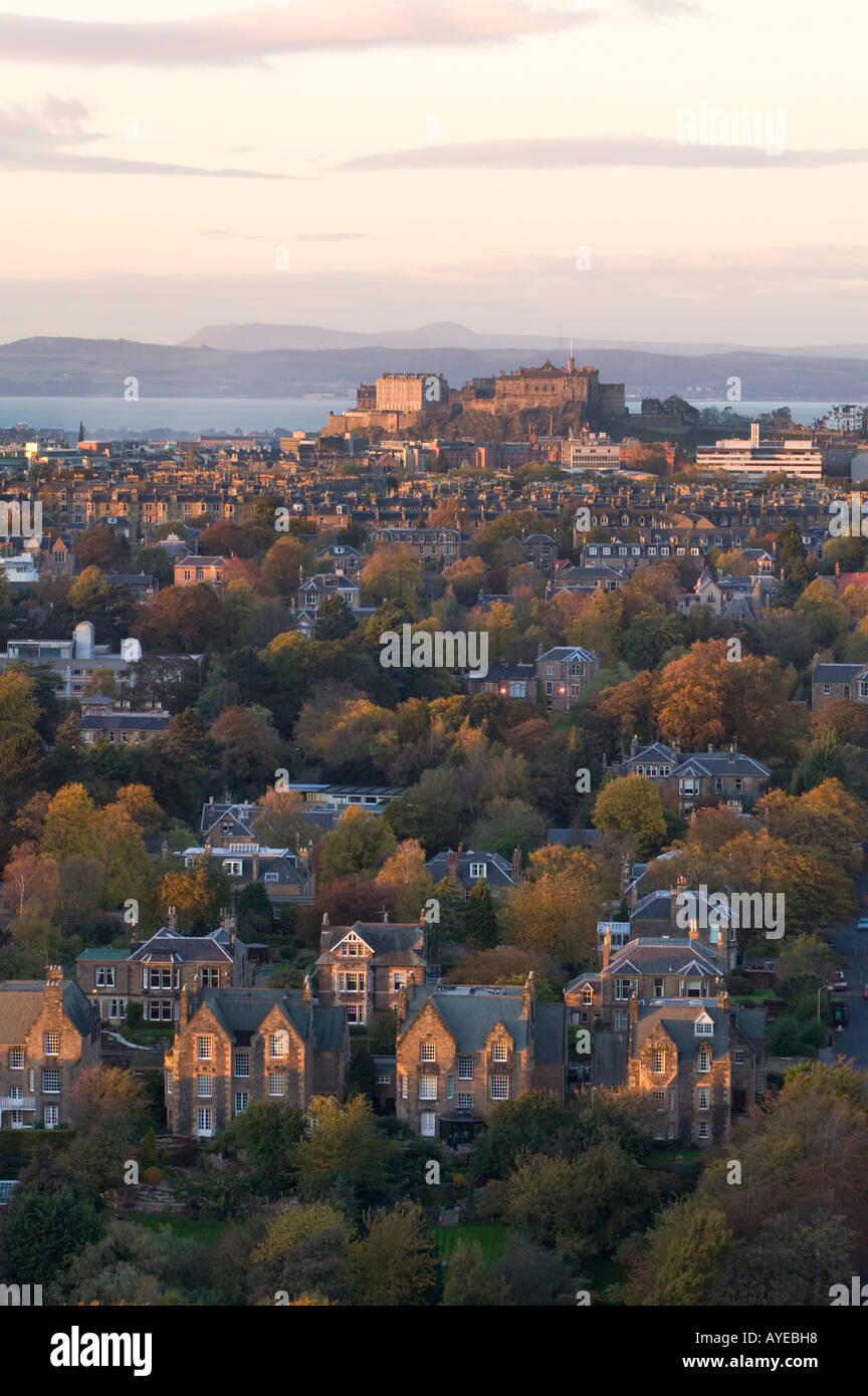 View over Morningside and Marchmont towards Edinburgh Castle, from ...