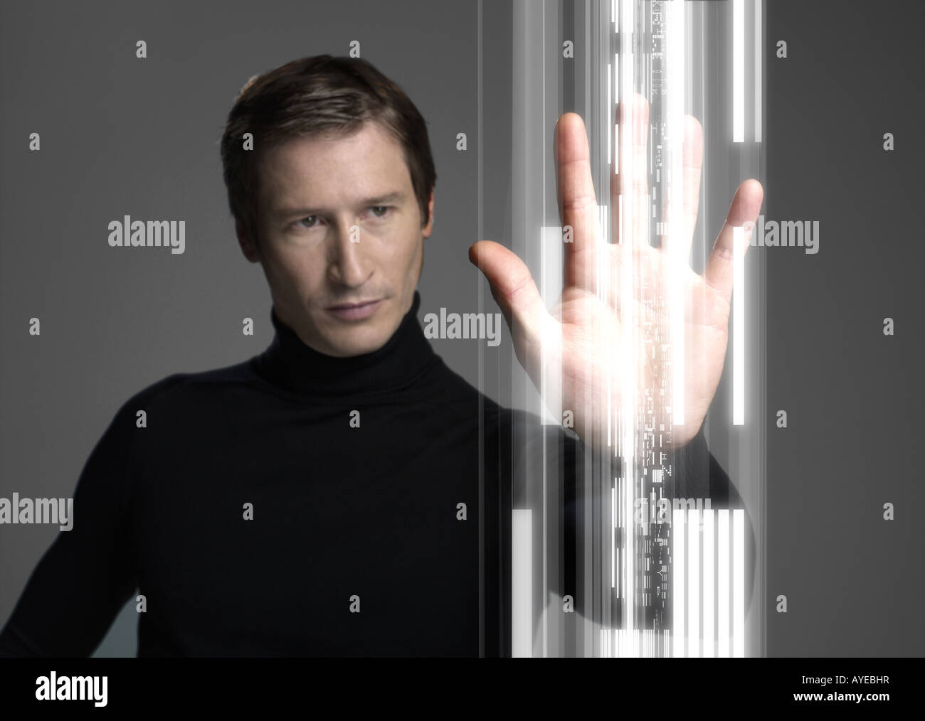 Man and technology Stock Photo - Alamy