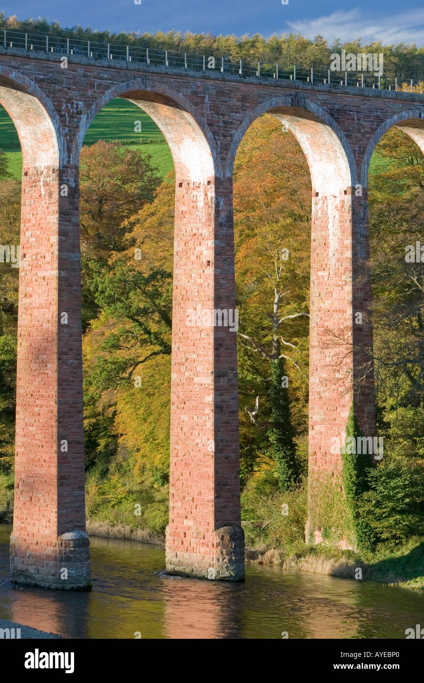 The Leaderfoot Viaduct which crosses the River Tweed, near Melrose ...