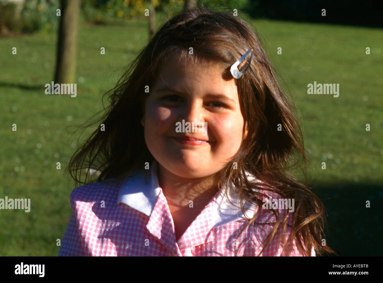 Child Wearing Checkered Squared School Uniform Stock Photo - Alamy