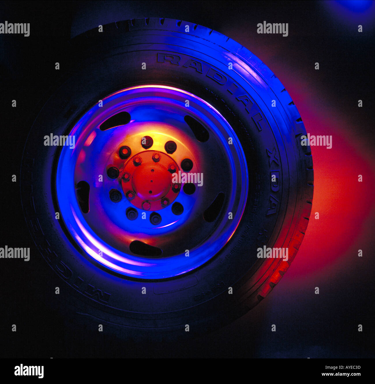 large truck tire with color Stock Photo - Alamy