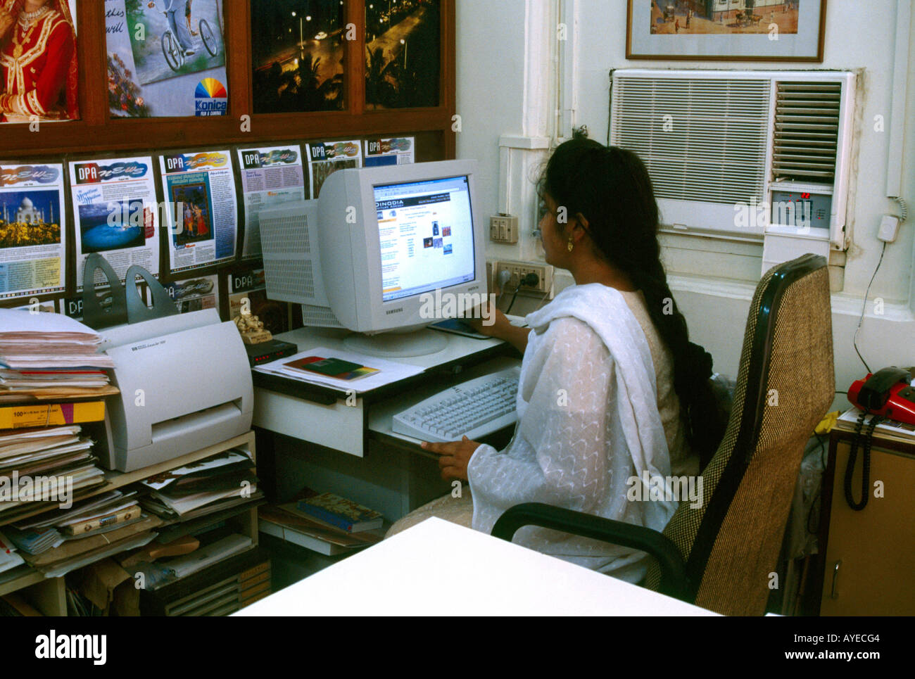 Mumbai (Formerly Bombay ) India Business Woman In Office Computer Stock ...