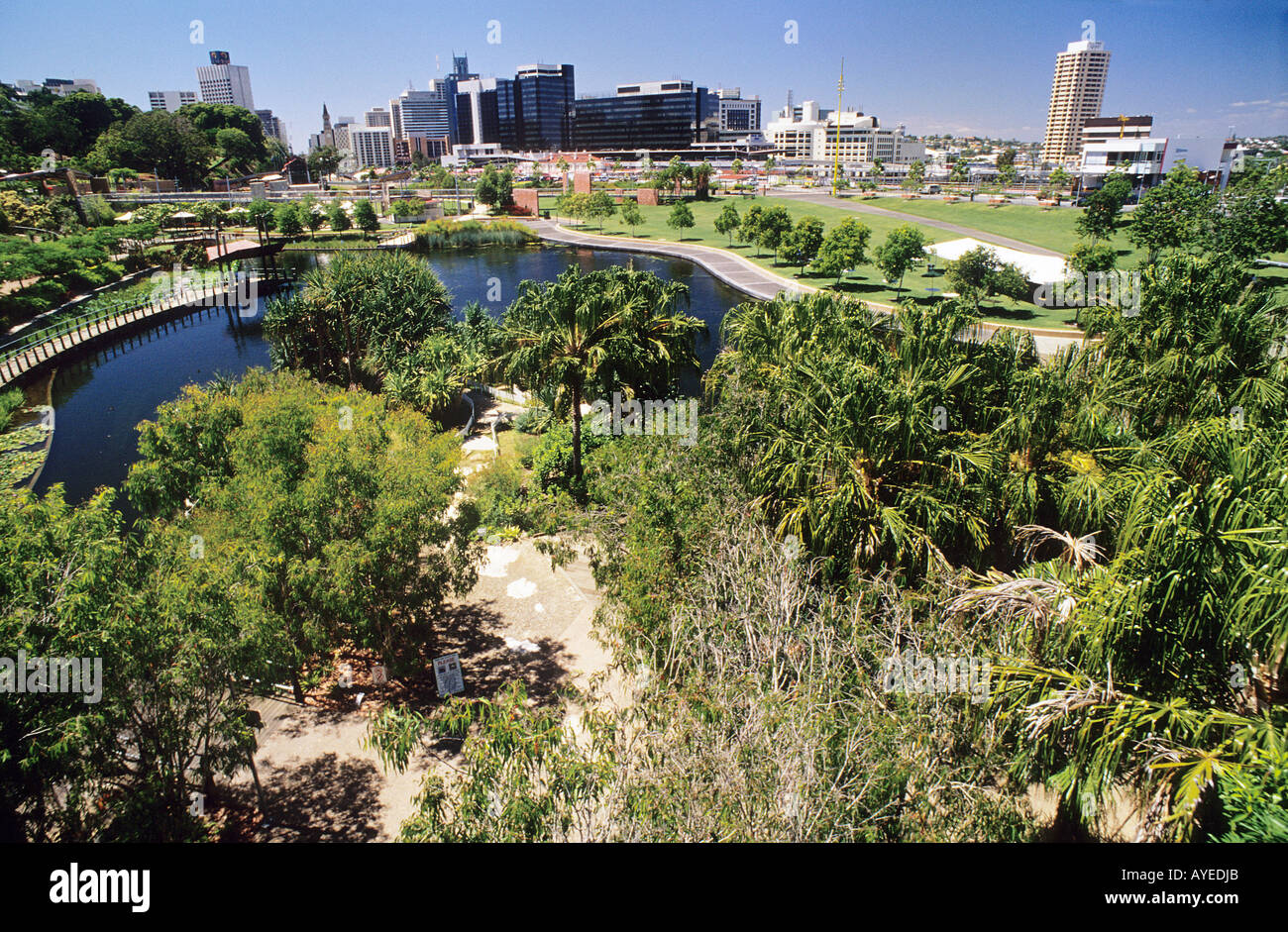 View looking down over the worldês largest urban subtropical garden ...