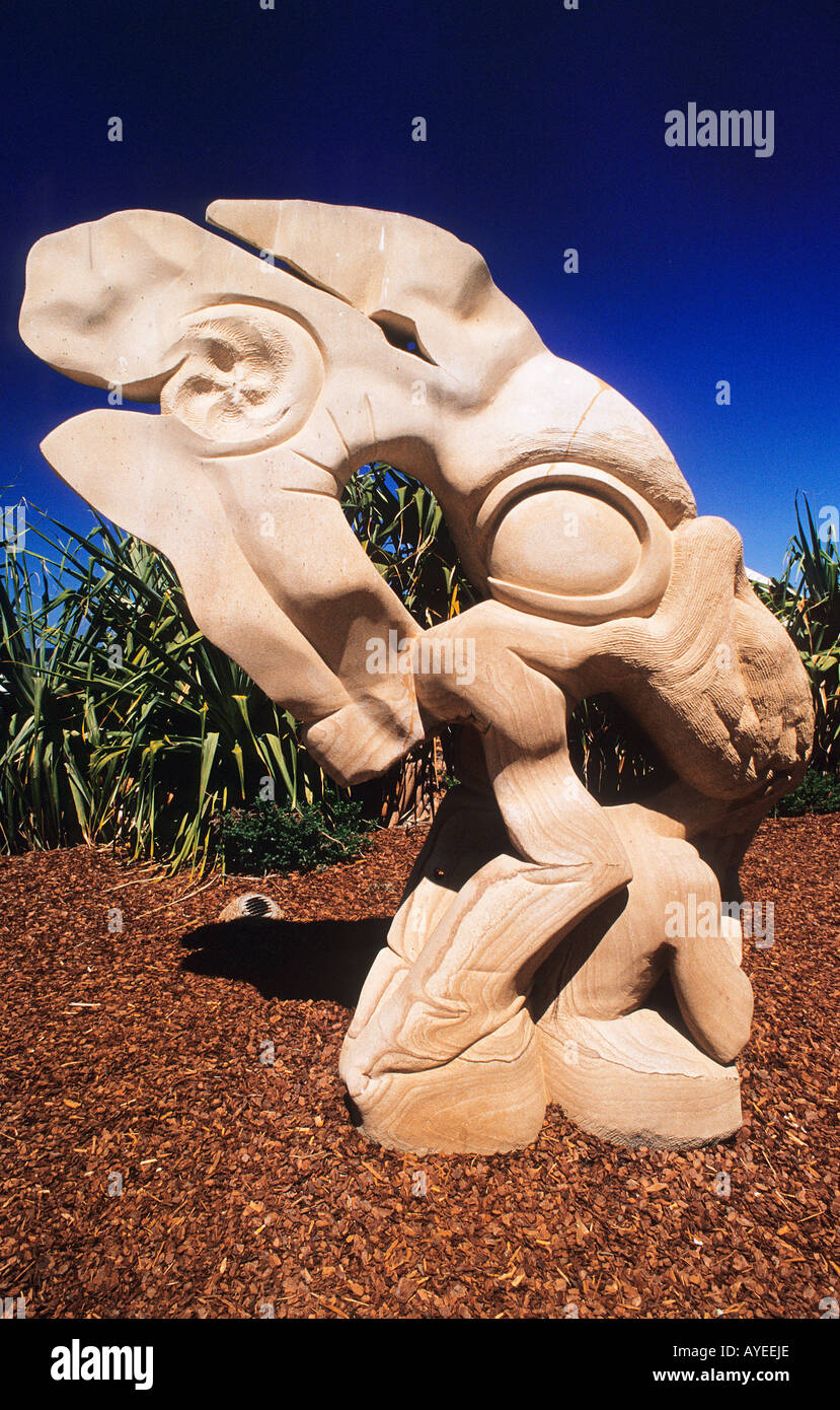 Detail of futuristic abstract rock sculpture at Surfers Paradise Stock ...