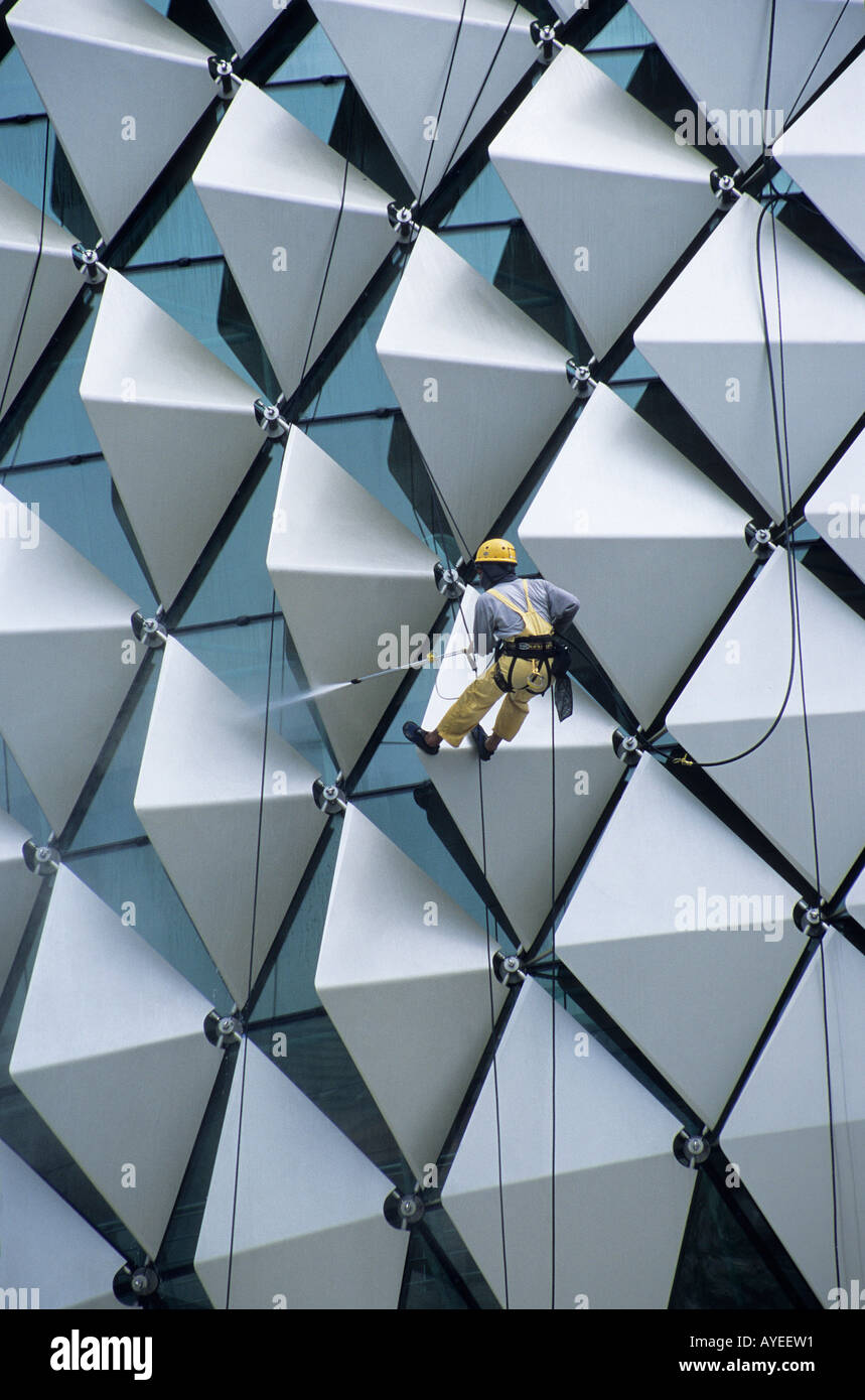 Theatres on the Bay Concert Hall Roof detail man cleaning the roof ...