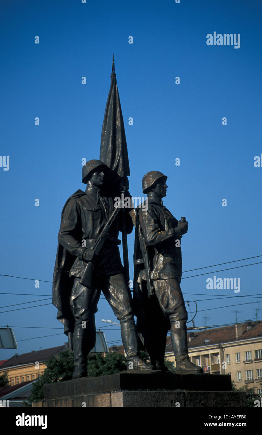 Lithuania Vilnius socialist realist statues on the Zaliasis tiltas ...