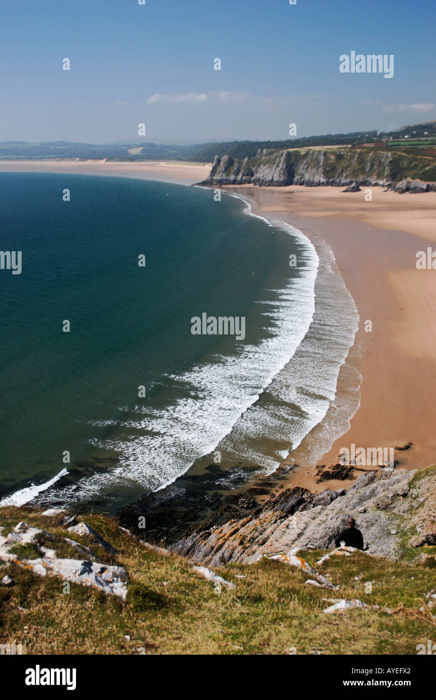 Pennard cliffs in distance hi-res stock photography and images - Alamy