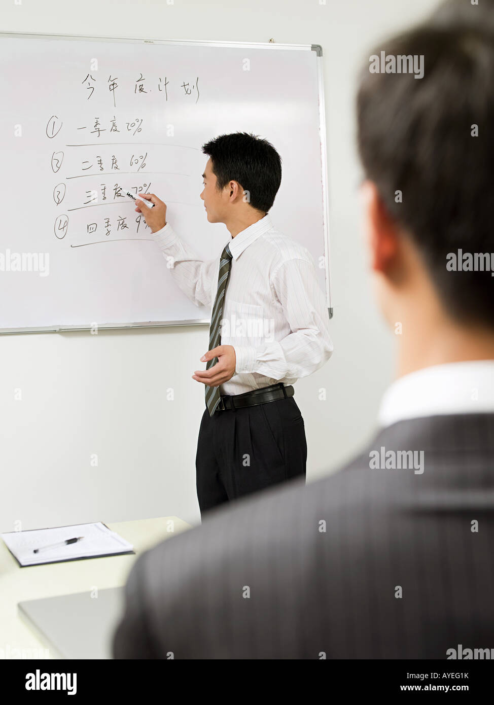 Man giving presentation Stock Photo - Alamy