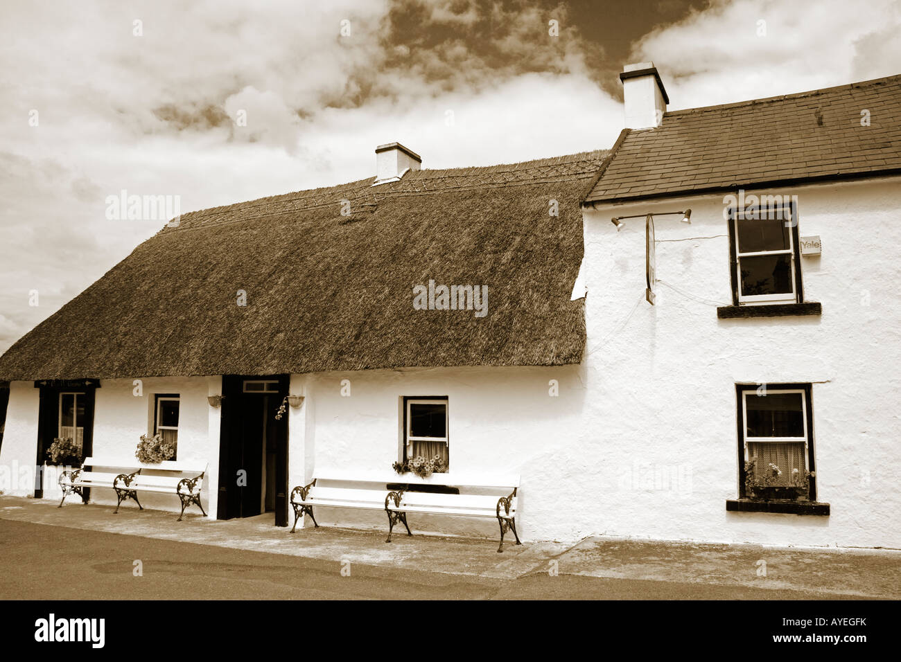 Thatched Pub in Boher County Limerick Ireland Stock Photo - Alamy