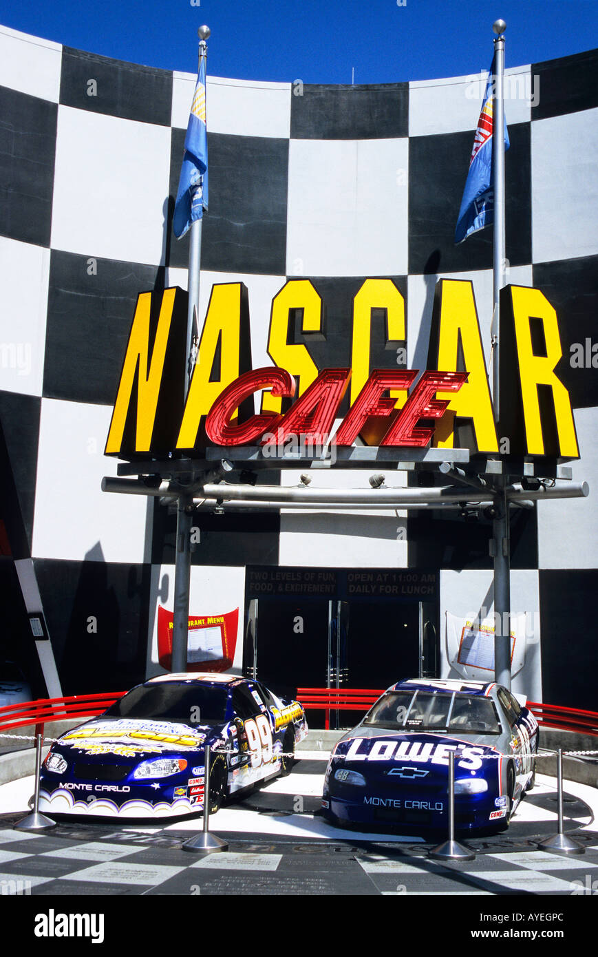 Cars outside the Nascar Restaurant at City Walk Orlando Stock Photo - Alamy