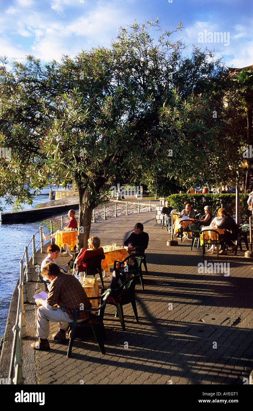 Waterfront cafe Pallanza Lago Maggiore Stock Photo - Alamy
