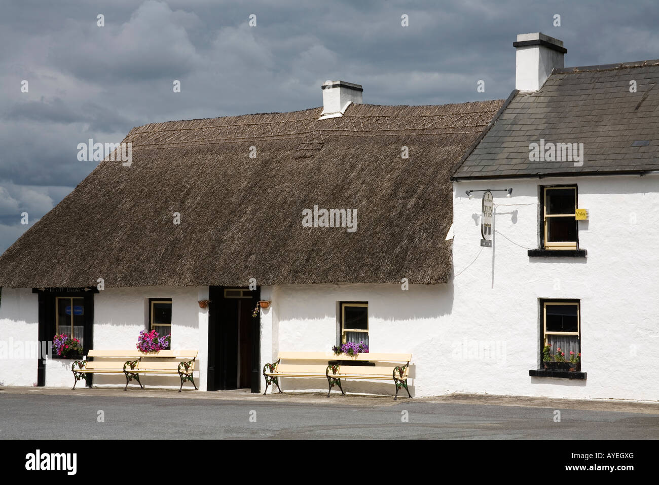 Thatched Pub in Boher County Limerick Ireland Stock Photo - Alamy