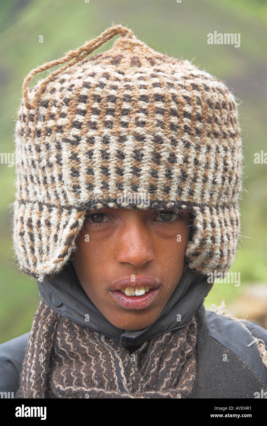 Young shepherd boy Simien mountain Stock Photo - Alamy