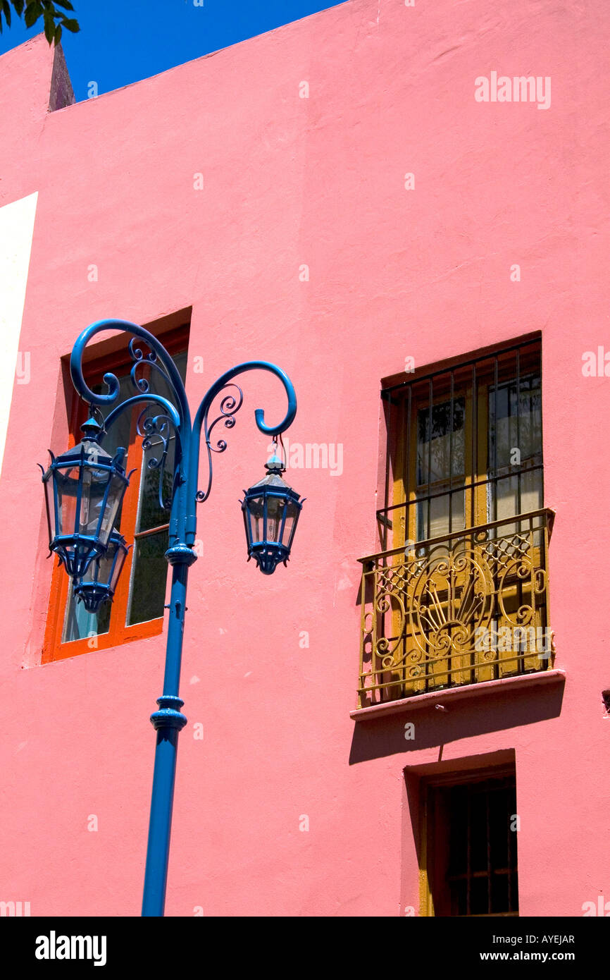 Colorful building and lamp post in the La Boca barrio of Buenos Aires ...