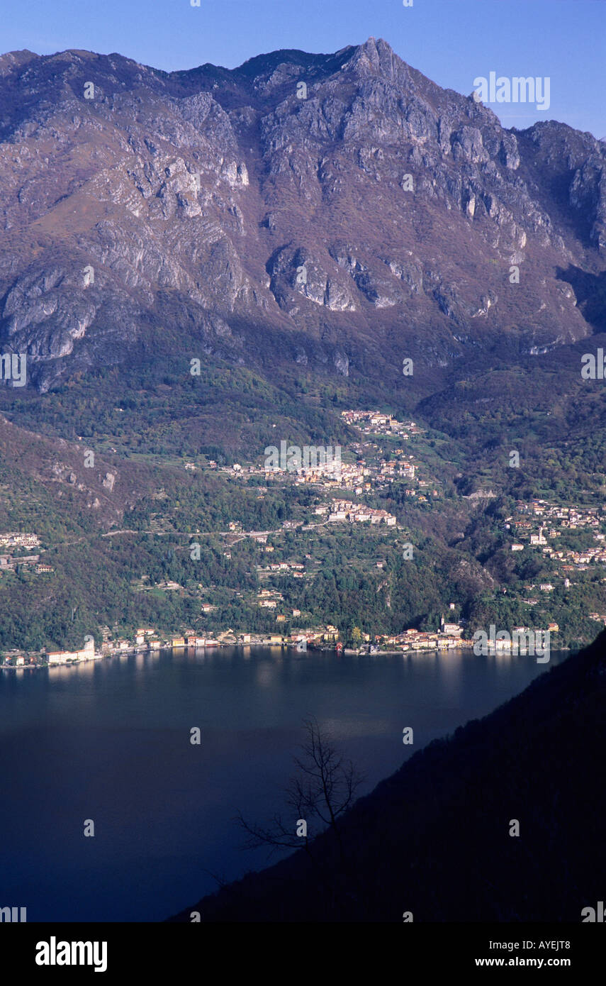 View from Lanzo d Intelvi over Lago di Lugano to Valsolda area Stock ...