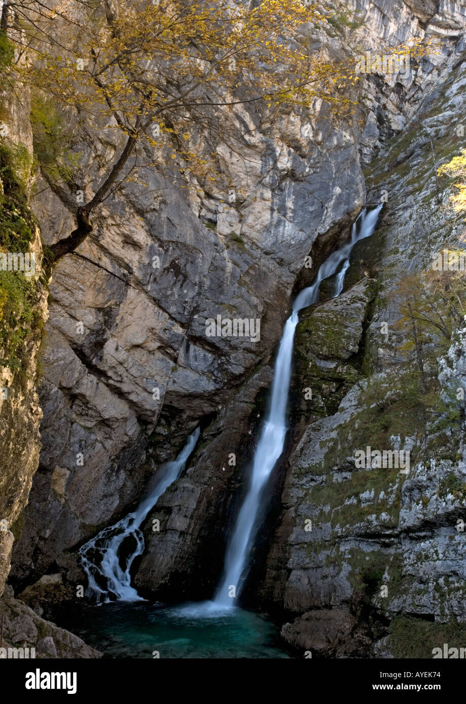 Slap Savica waterfall in the Triglav National Park, Julian Alps ...